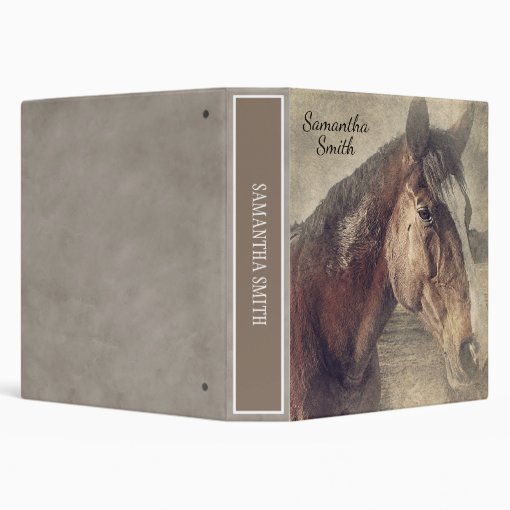 Personalized Brown Horse Painting Binder | Zazzle