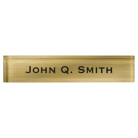 Personalized Brushed Gold Nameplate | Zazzle.com