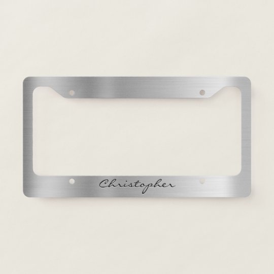 Personalized Brushed Metal Aluminum License Plate Frame | Zazzle.com