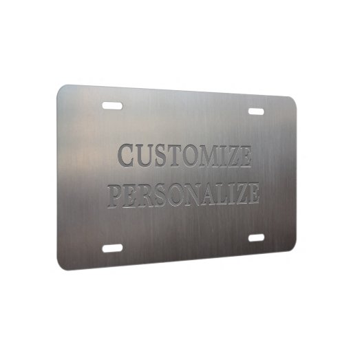 Personalized Brushed Metal Look Aluminum License Plate | Zazzle