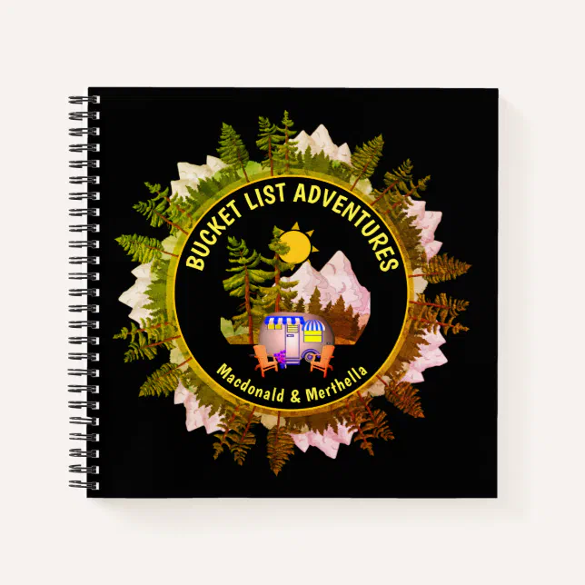 Personalized BUCKET LIST ADVENTURES Notebook | Zazzle