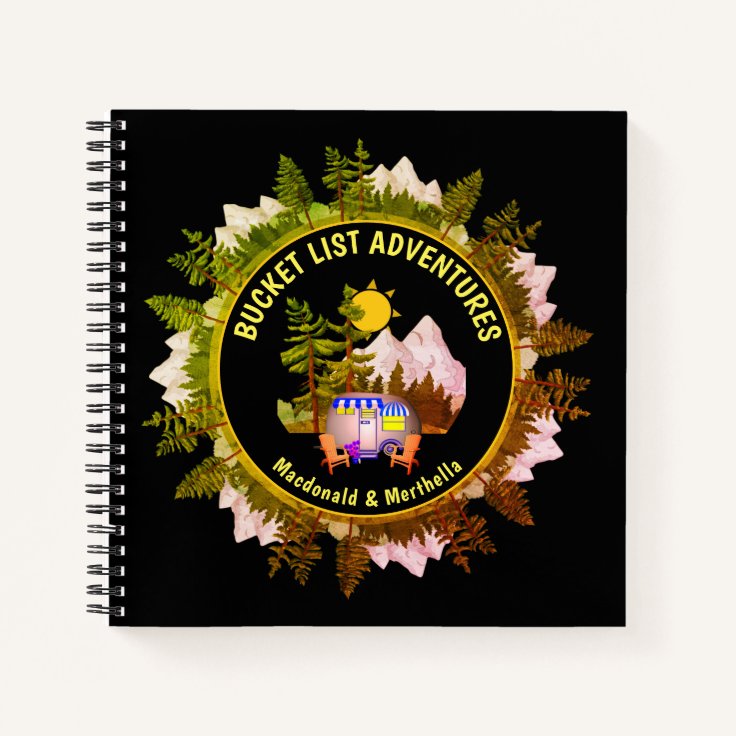Personalized BUCKET LIST ADVENTURES Notebook | Zazzle