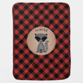 Personalized Buffalo Plaid Raccoon Blanket | Zazzle