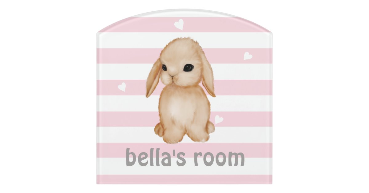 Personalized Bunny Kids Room Sign | Zazzle
