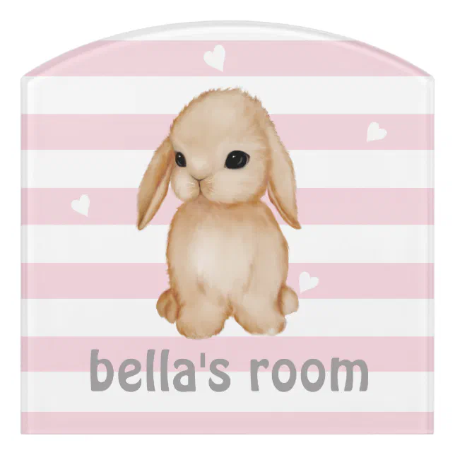 Personalized Bunny Kids Room Sign | Zazzle