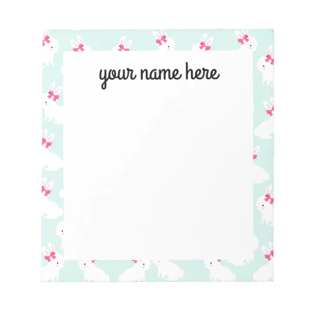 Personalized Bunny Rabbit Notepad | Zazzle