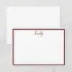 Personalized Burgandy and White Note Cards | Zazzle