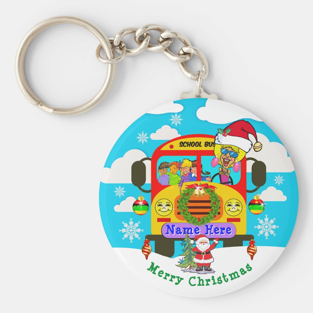 Personalized Bus Driver Keychains for her | Zazzle