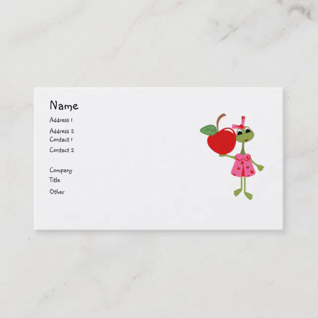Personalized Business/Calling Card-Teacher & Apple Business Card | Zazzle