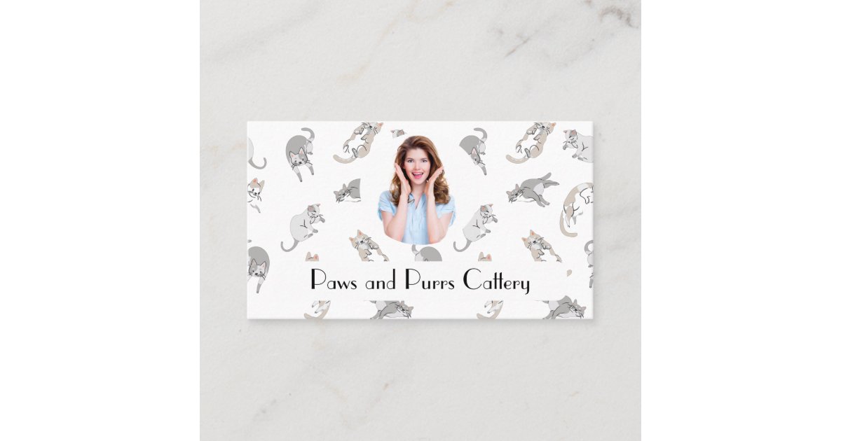 Personalized Business Card Cattery Cat Pattern | Zazzle