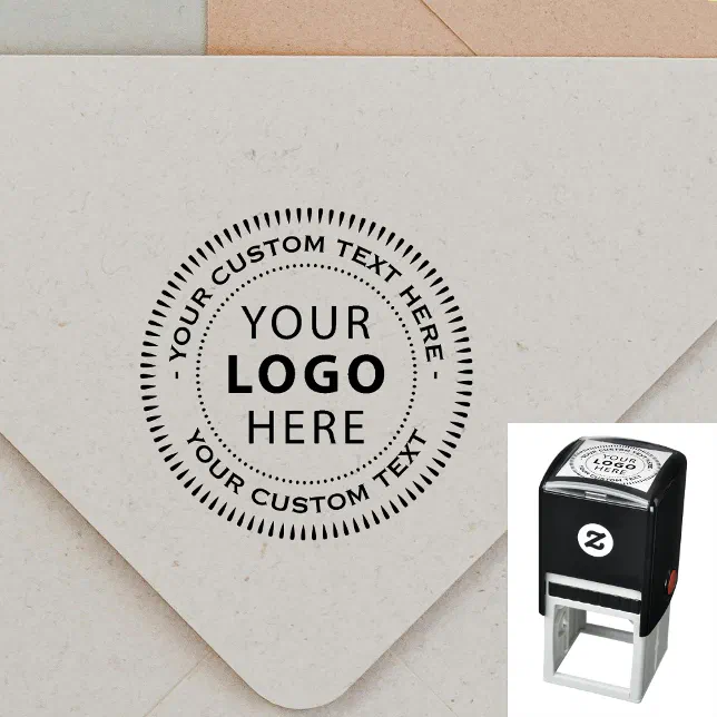 Personalized Business Custom Logo Name Self-inking Stamp | Zazzle