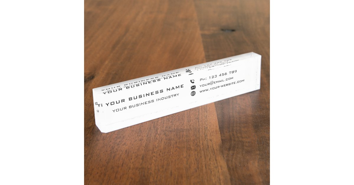 Personalized Business Desk Name Plate Template | Zazzle