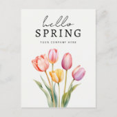 Personalized Business Hello Spring Tulips Postcard | Zazzle