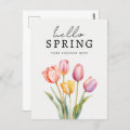 Personalized Business Hello Spring Tulips Postcard | Zazzle