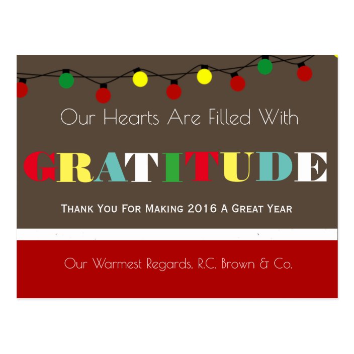 Personalized Business Holiday Gratitude Postcard | Zazzle.com