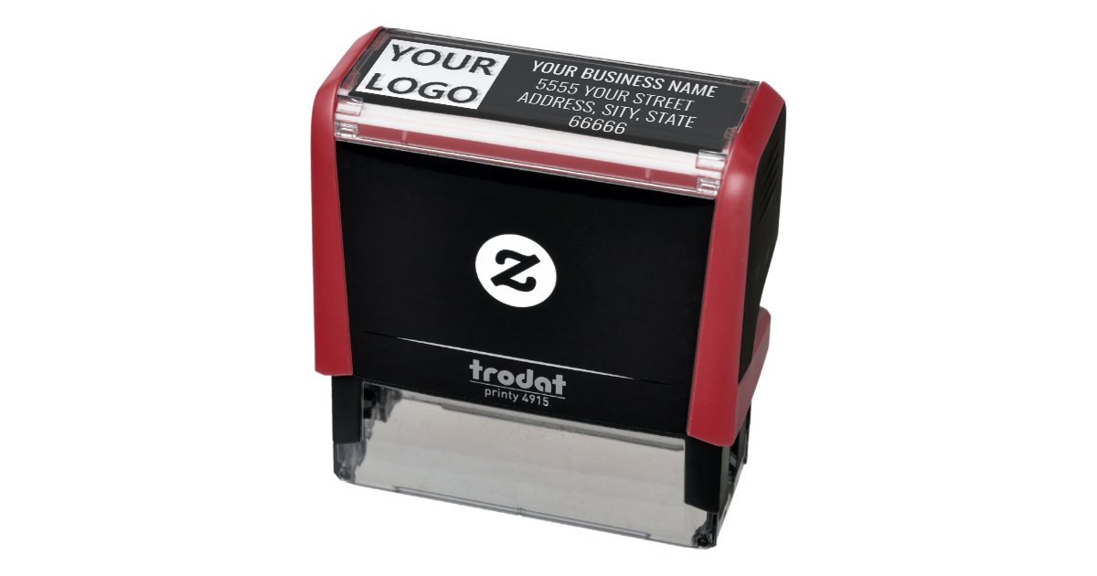 Personalized Business Logo Address Colors Stamp | Zazzle