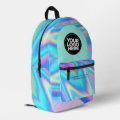 Personalized Business Logo and Text Holographic Printed Backpack | Zazzle