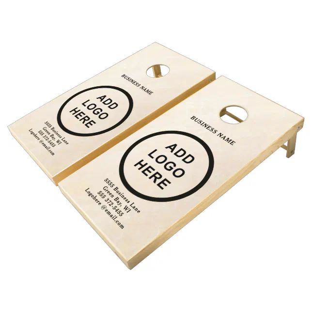 Personalized Business Logo Cream Branded Cornhole Set | Zazzle