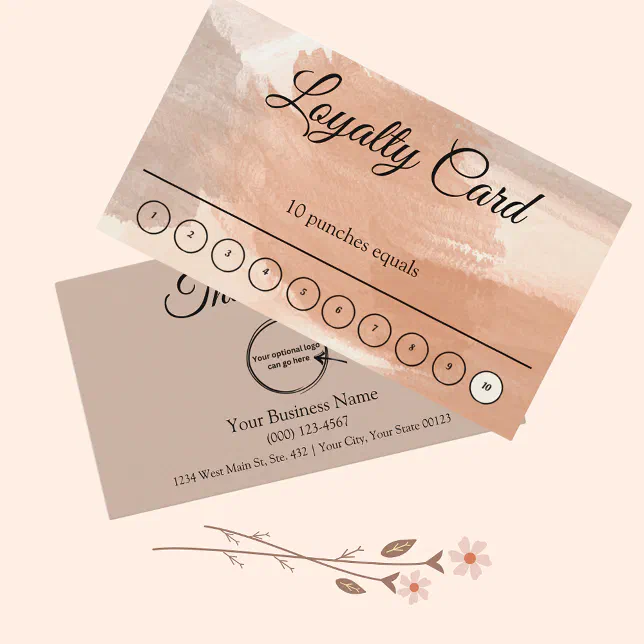 Personalized Business Loyalty Punch Card with Logo | Zazzle