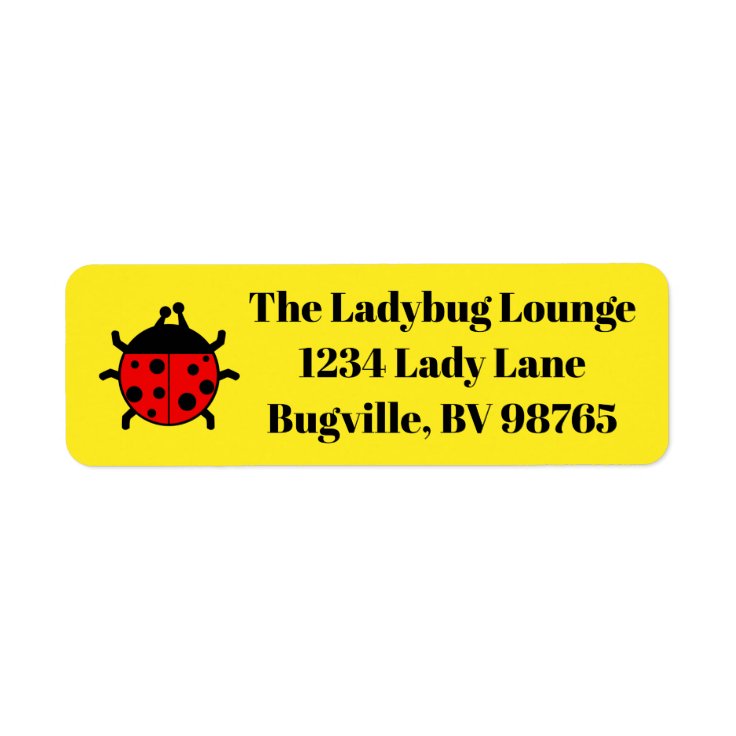 Personalized Business Mail Cheerful Ladybug Insect Label | Zazzle