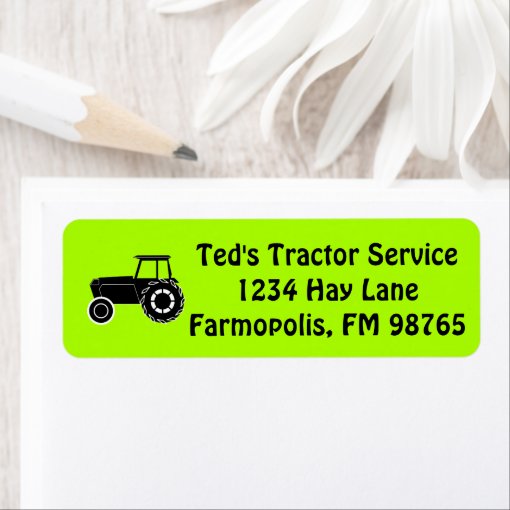 Personalized Business Mail Country Farm Tractor Label | Zazzle