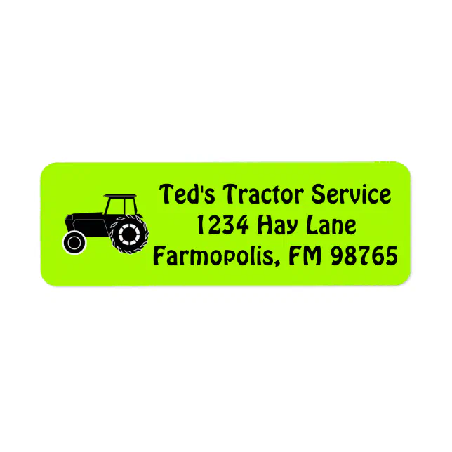 Personalized Business Mail Country Farm Tractor Label | Zazzle