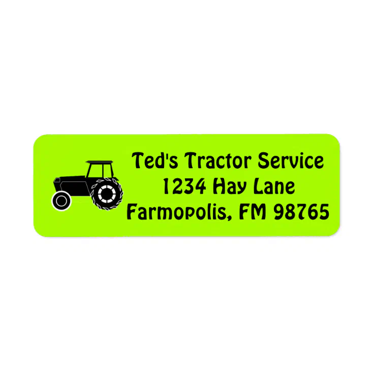 Personalized Business Mail Country Farm Tractor Label | Zazzle