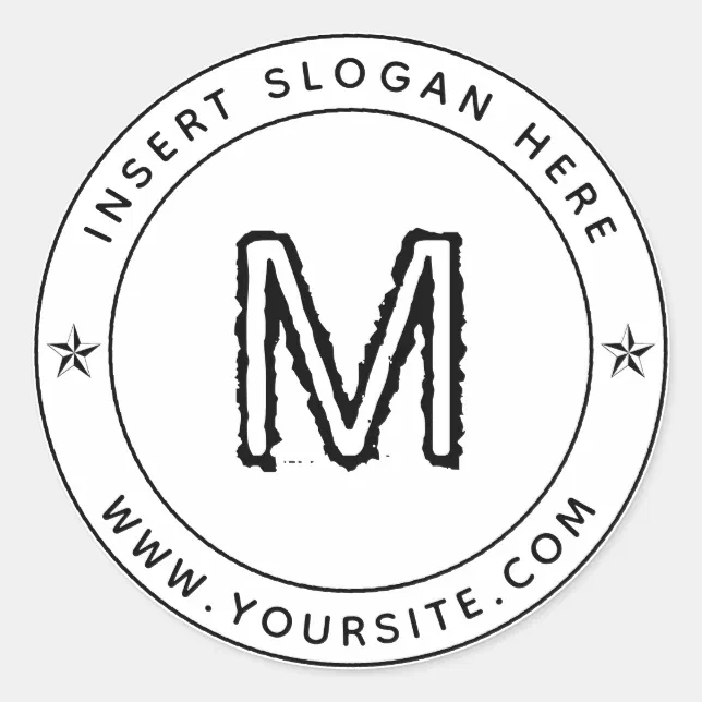 Personalized Business Monogram Round Classic Round Sticker | Zazzle