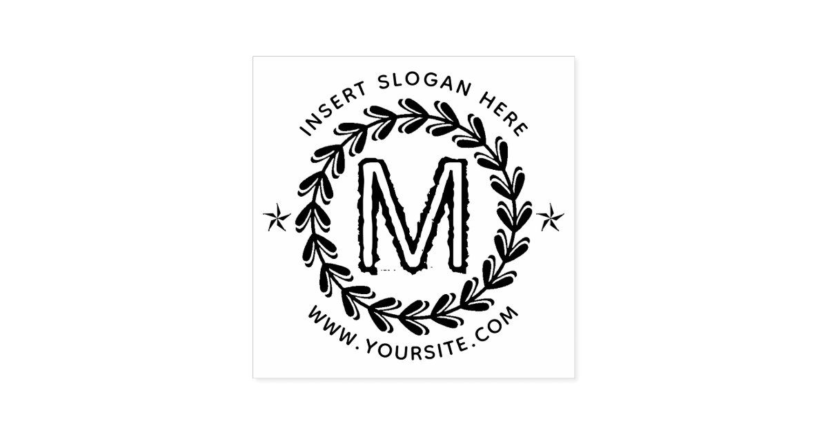 Personalized Business Monogram Round Self-inking Stamp | Zazzle