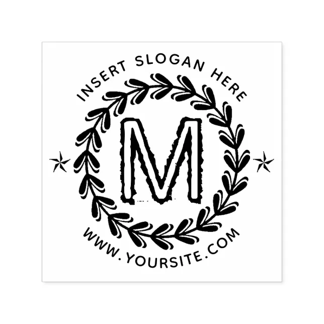 Personalized Business Monogram Round Self-inking Stamp | Zazzle