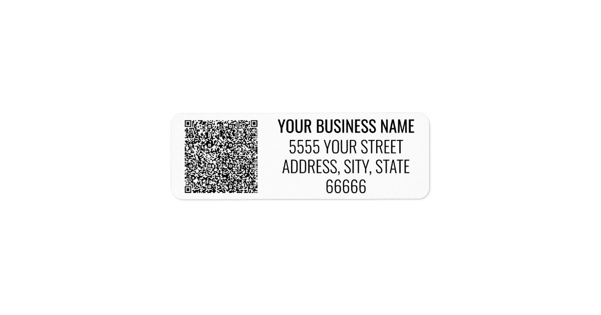 Personalized Business Name Address Qr Code Labels Zazzle