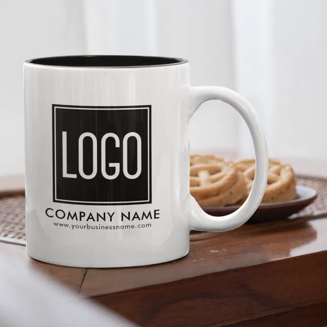 Personalized Business Promotional Logo Two-Tone Coffee Mug | Zazzle