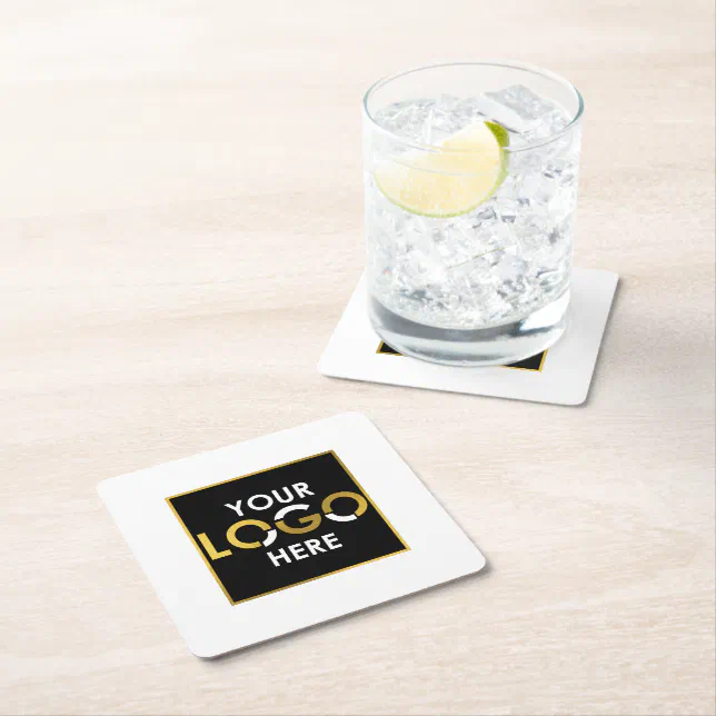 Personalized Business Your Logo Here Promotional Square Paper Coaster ...