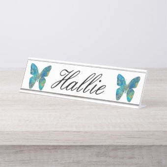 Personalized Butterfly Desk Name Plate | Zazzle