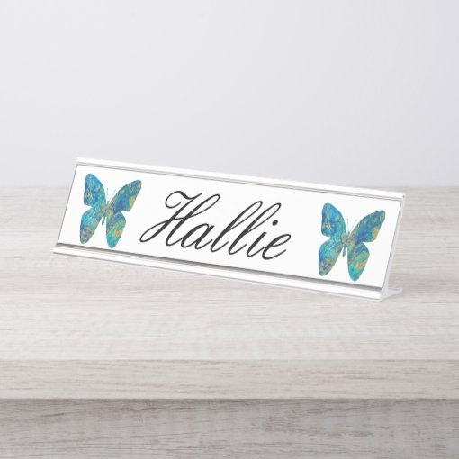 Personalized Butterfly Desk Name Plate | Zazzle