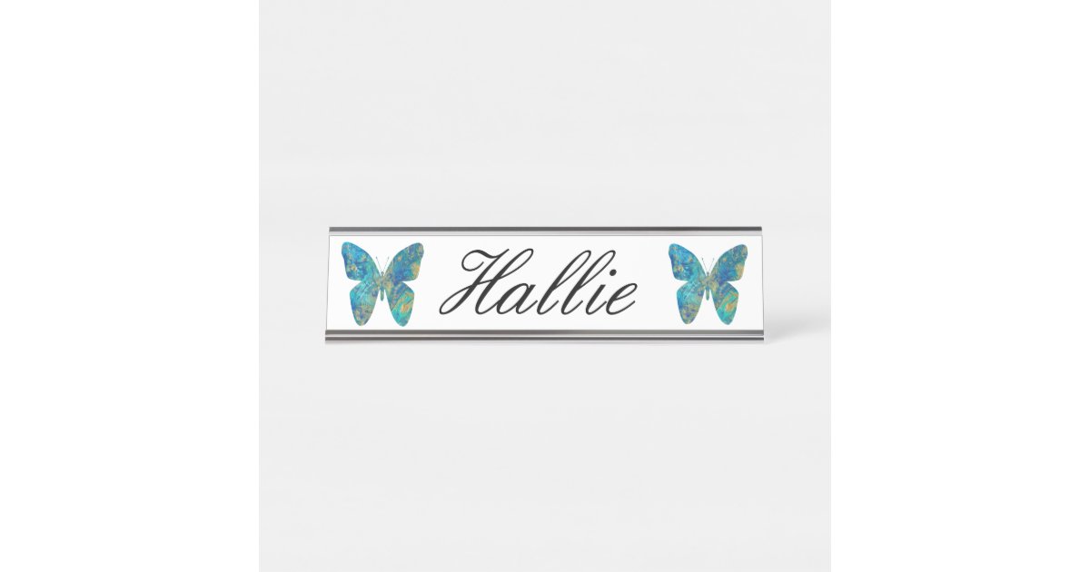 Personalized Butterfly Desk Name Plate | Zazzle