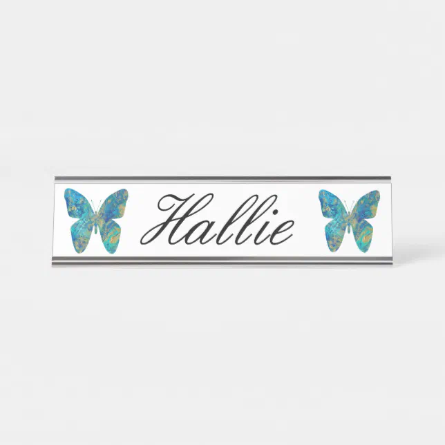 Personalized Butterfly Desk Name Plate | Zazzle
