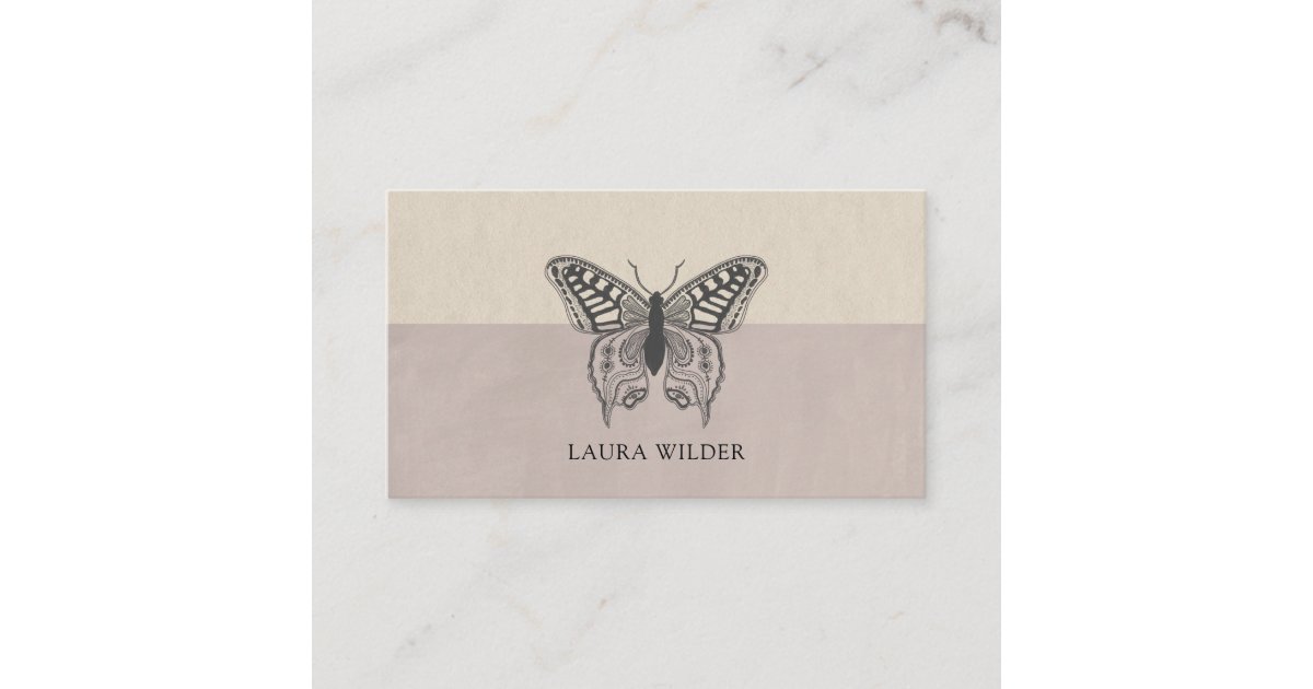 Personalized Butterfly Illustration Logo Business Card | Zazzle