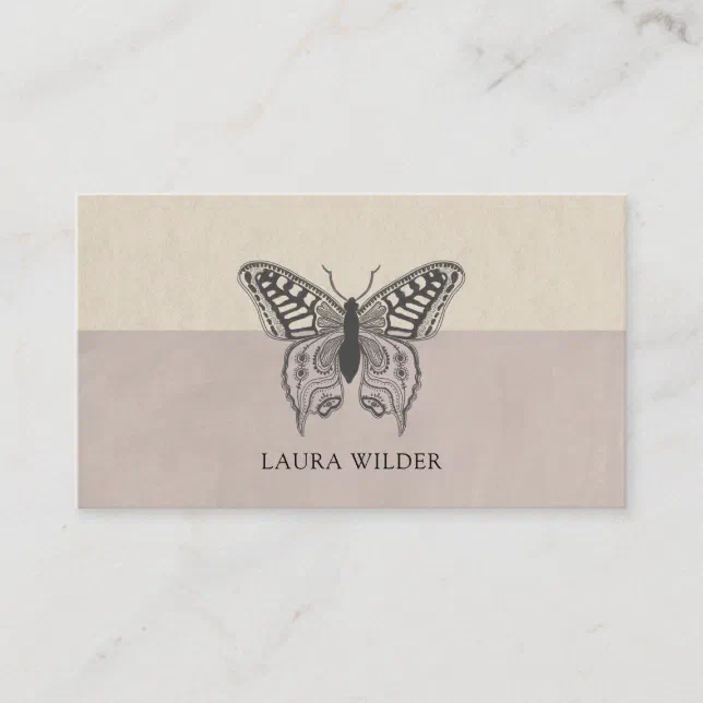 Personalized Butterfly Illustration Logo Business Card | Zazzle