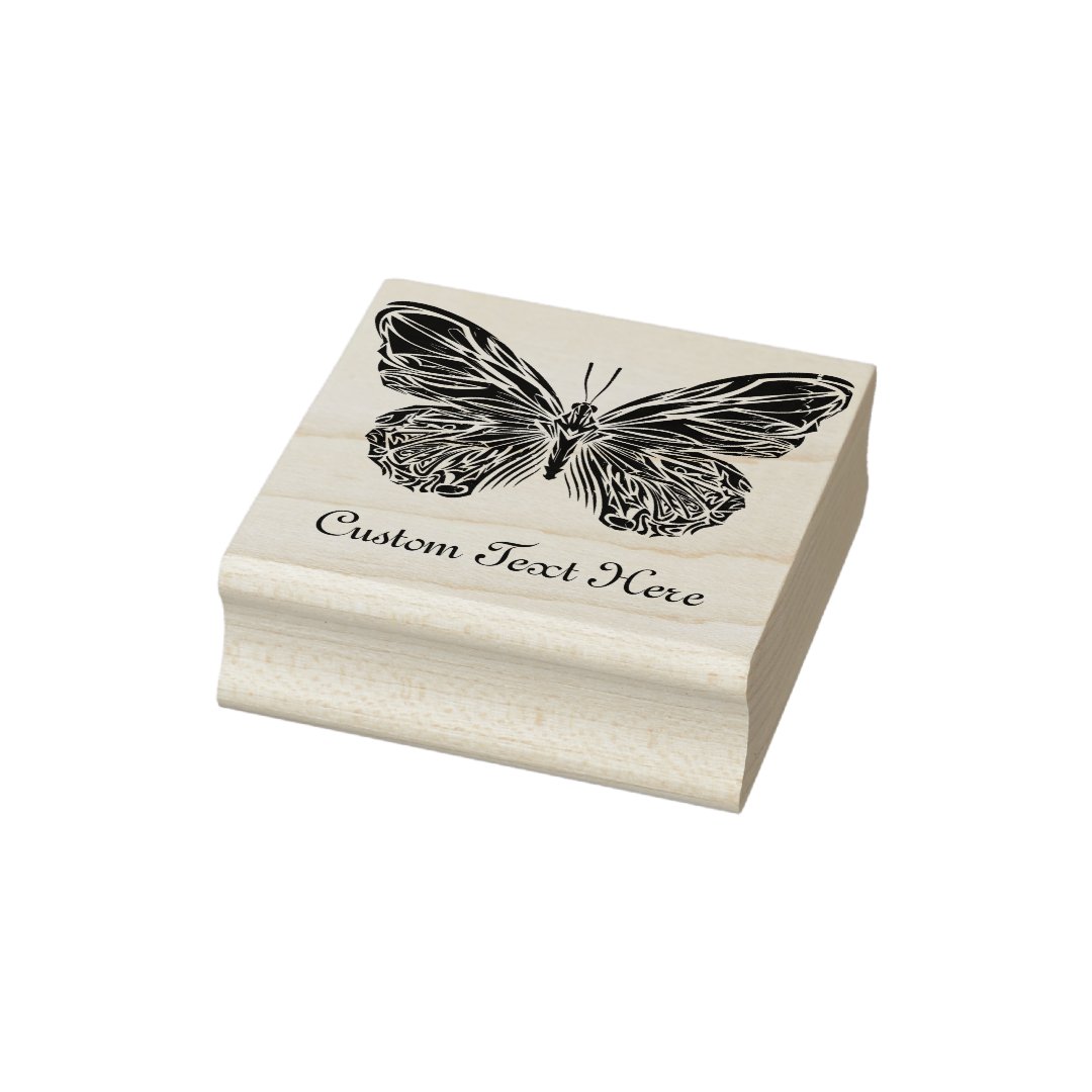 Personalized Butterfly Rubber Stamp | Zazzle