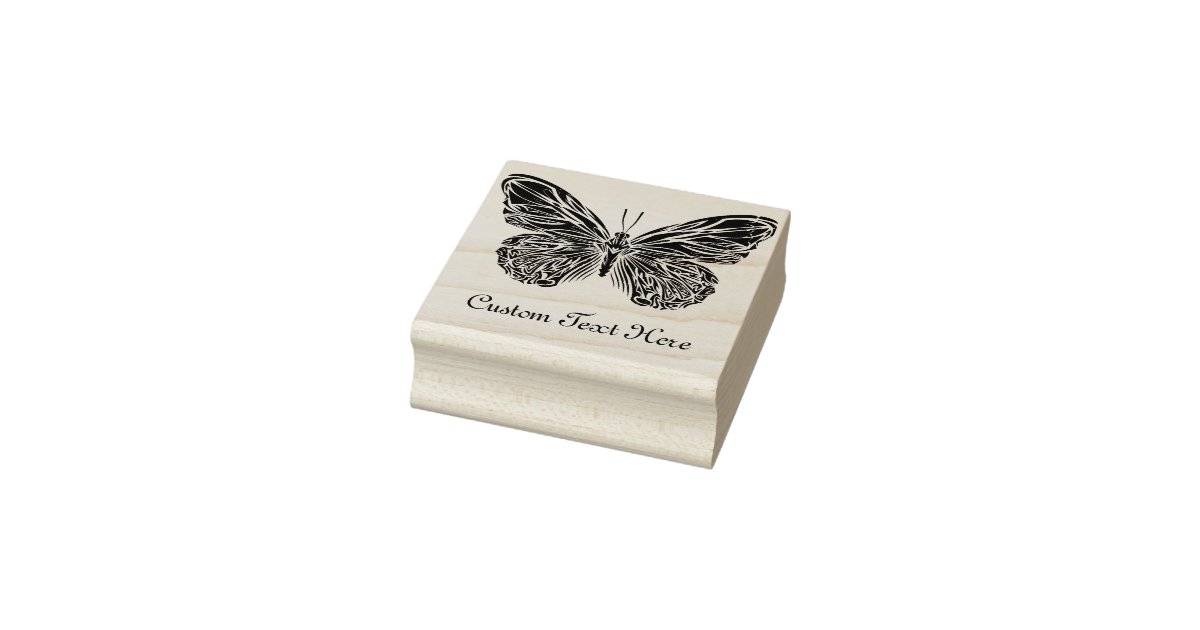 Personalized Butterfly Rubber Stamp | Zazzle