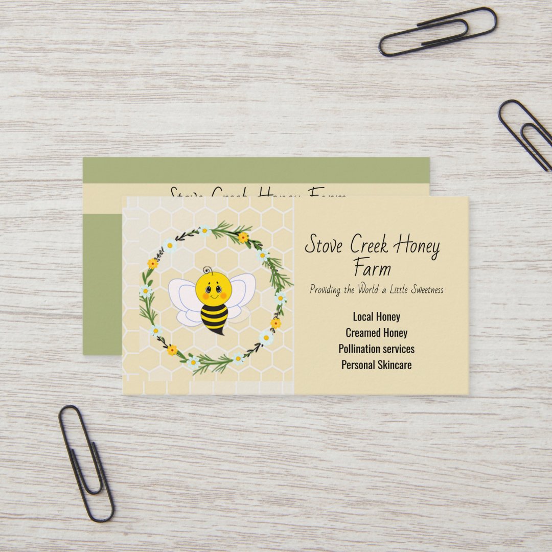 Personalized Buy Local Honey Business Card | Zazzle