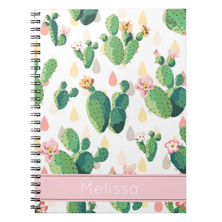 Personalized Cactus Print Notebook | Zazzle