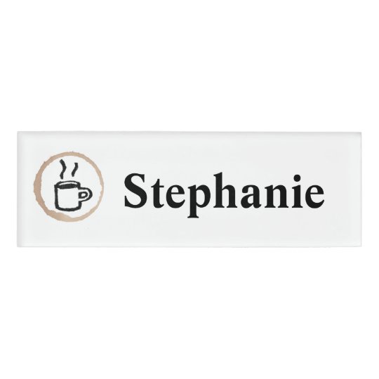 Personalized Cafe Barista Coffee Name Tag | Zazzle.com