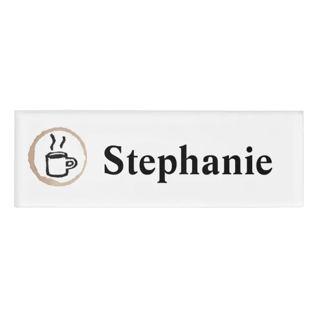 Personalized Cafe Barista Coffee Name Tag | Zazzle