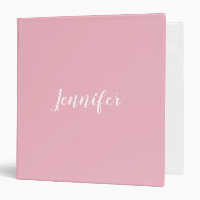 Personalized Calligraphy Jennifer Name Design Pink 3 Ring Binder | Zazzle