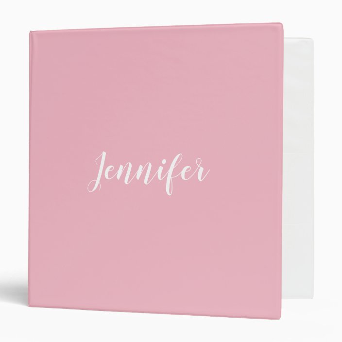Personalized Calligraphy Jennifer Name Design Pink 3 Ring Binder ...