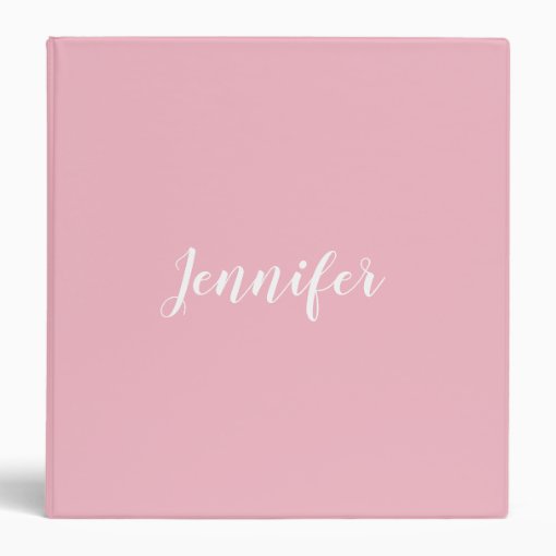 Personalized Calligraphy Jennifer Name Design Pink 3 Ring Binder | Zazzle