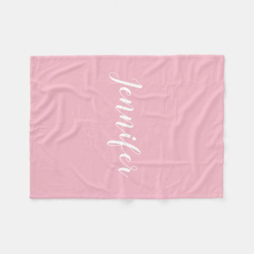 Personalized Calligraphy Jennifer Name Design Pink Fleece Blanket | Zazzle