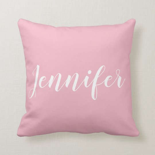 Personalized Calligraphy Jennifer Name Design Pink Throw Pillow ...